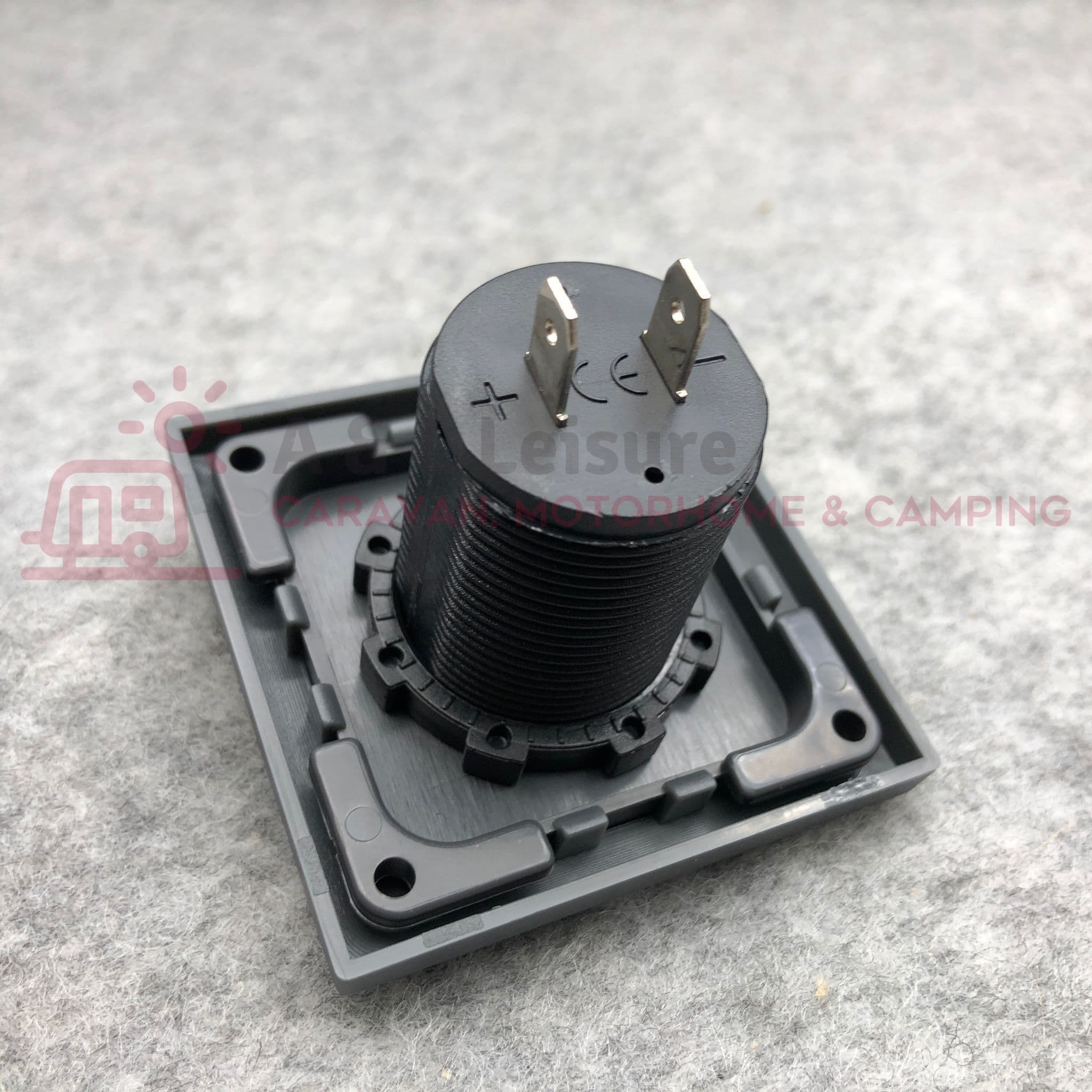 CBE C-Line Twin USB Socket & Faceplate Dark Grey - CSM Range